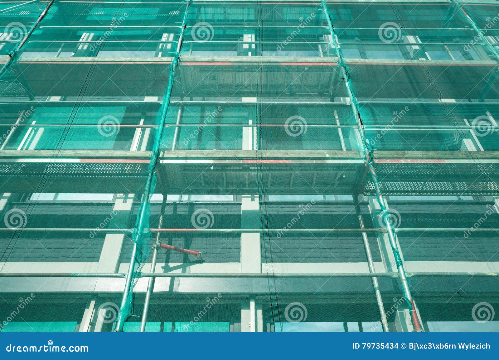 Scaffolding at Office Building Stock Photo - Image of house, facade ...