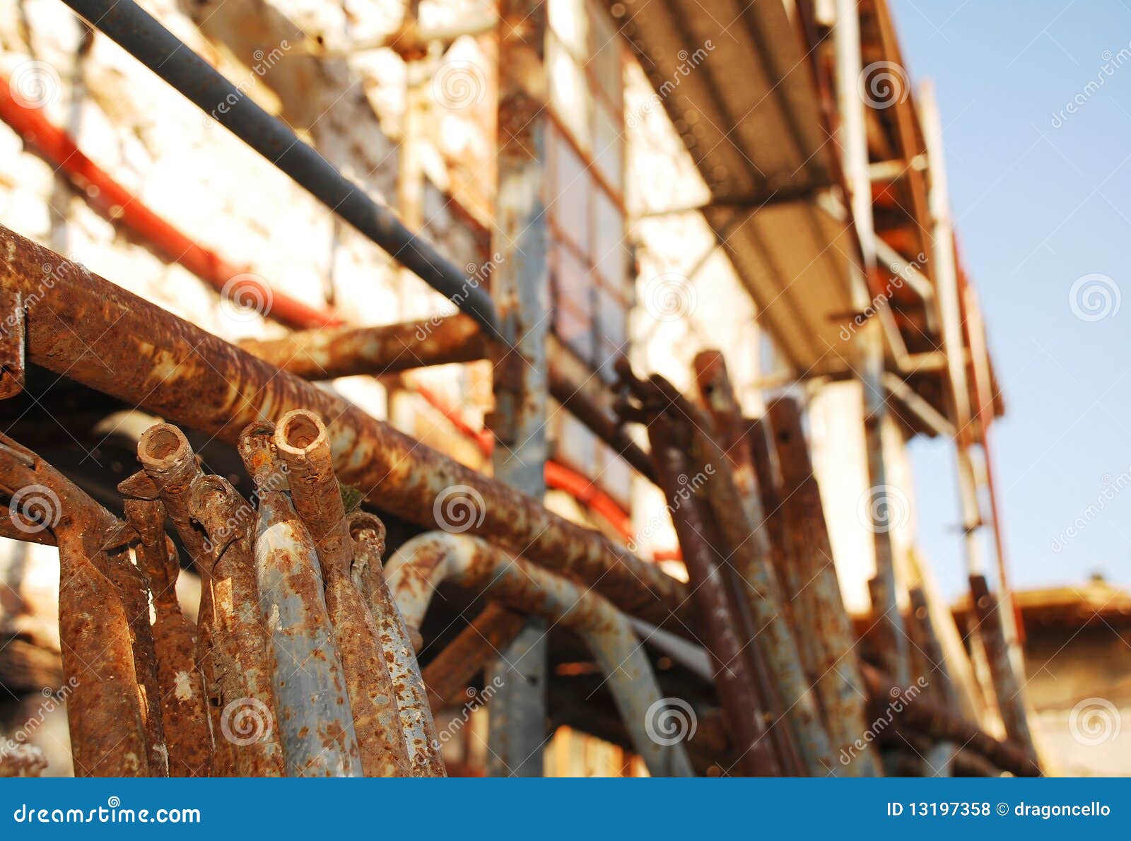 Scaffolding Outside Old Stone Building Stock Photo - Image of details ...