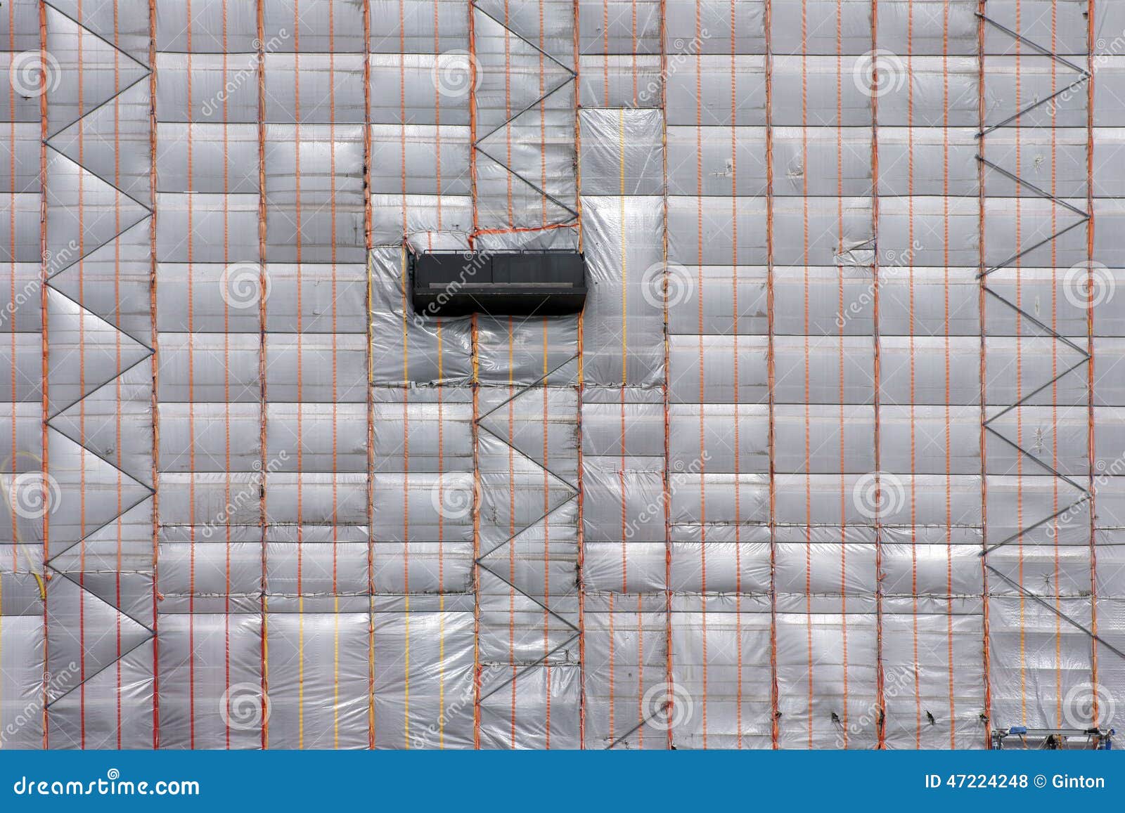 Scaffolding with Plastic Tarpaulin Stock Photo - Image of cover ...