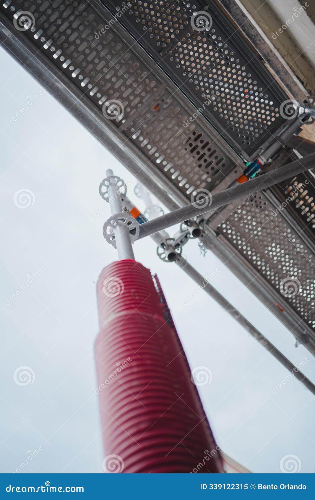 Scaffolding Pole Stabilizing the Construction Side Scaffold Stock Image ...