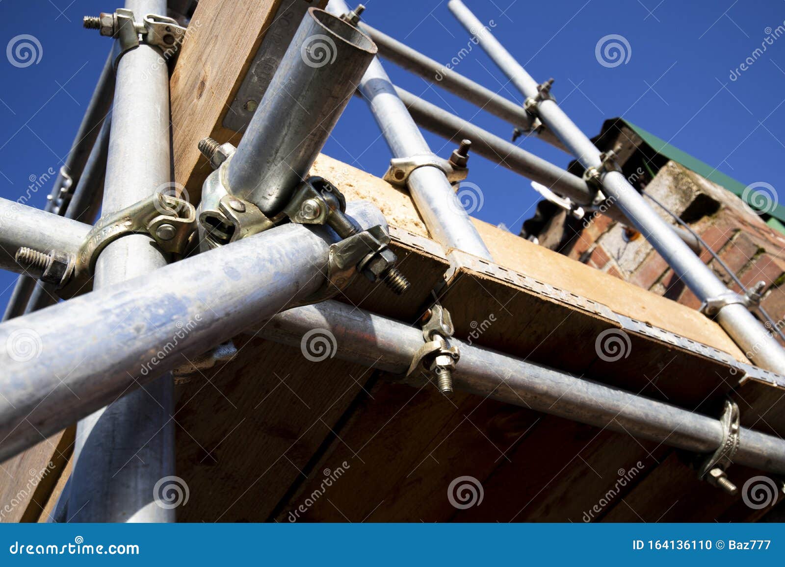 Scaffolding on Old Building Renovation Stock Photo - Image of iron ...