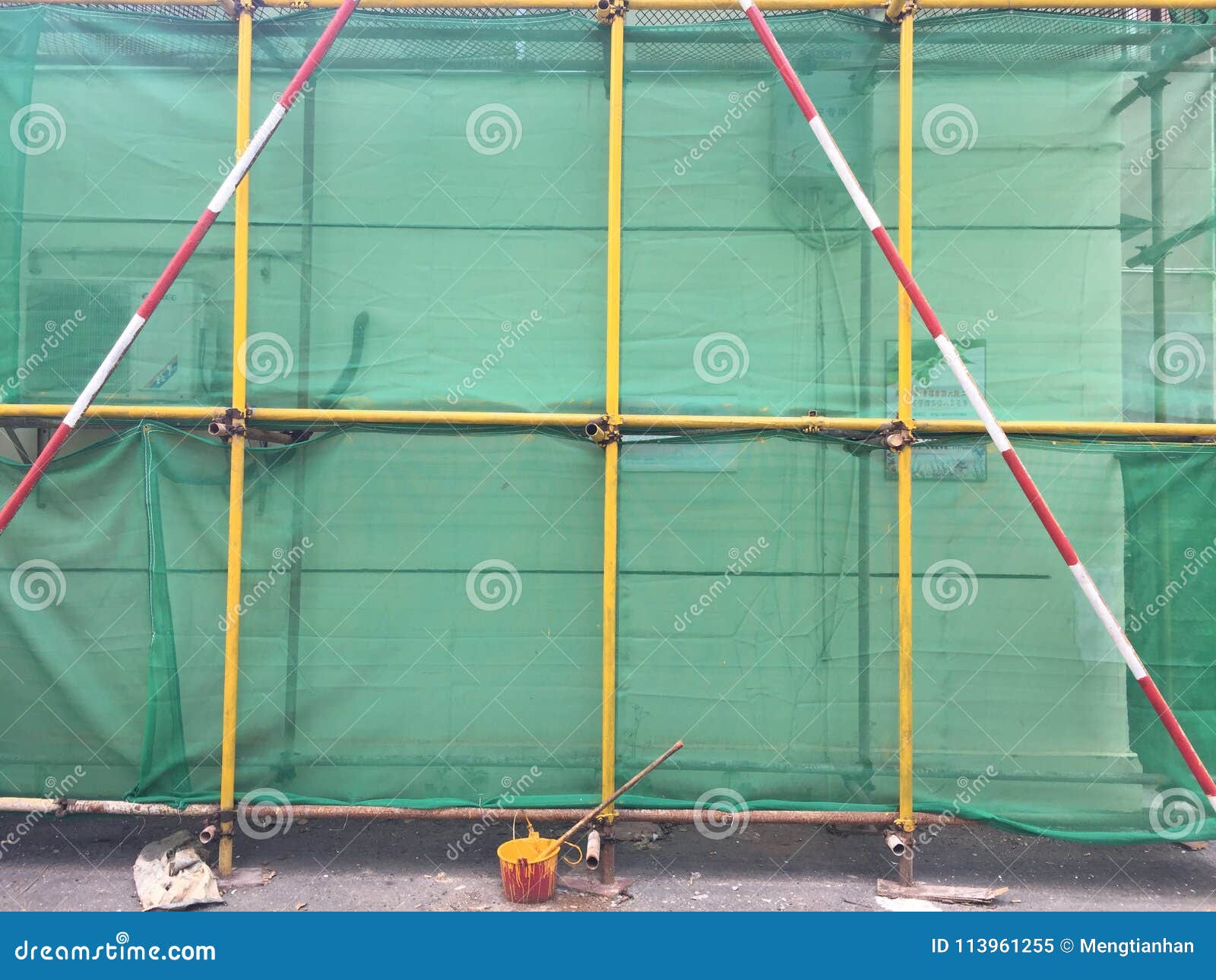Scaffolding and Protective Net Stock Image - Image of protective, nets ...