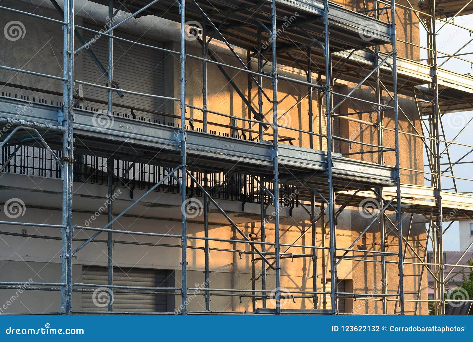 The Scaffolding for the Renovation of the External Part of the Building ...