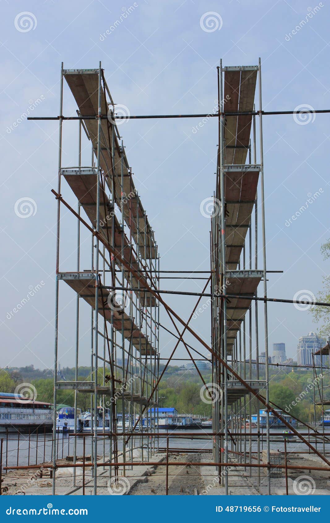 Scaffolding stock photo. Image of modern, pedestrian - 48719656