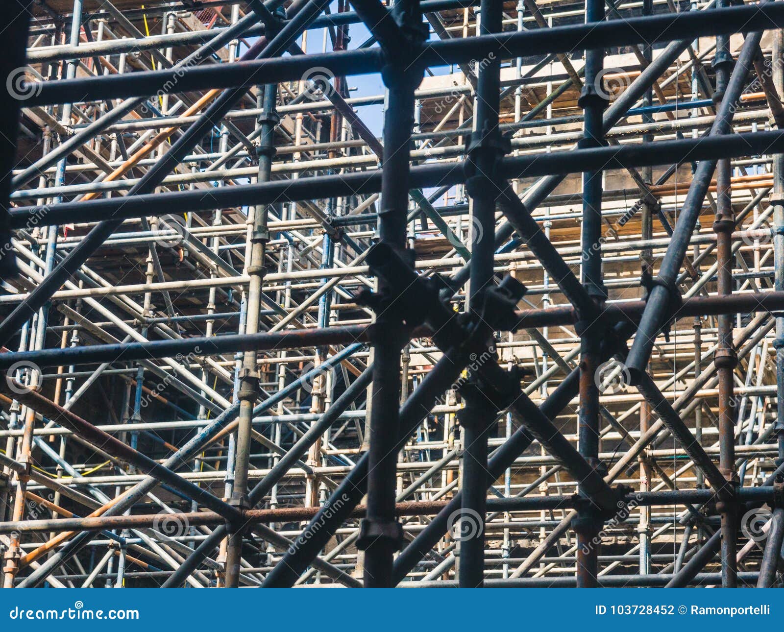 Scaffolding Setup for the Renovation of an Old Building Stock Photo ...