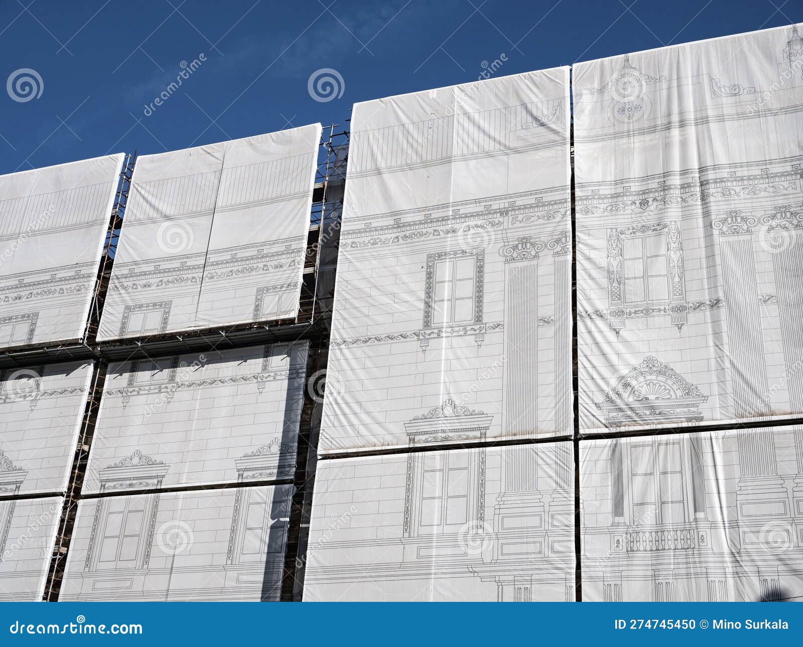 Scaffolding Shroud On Building Royalty-Free Stock Photo | CartoonDealer ...