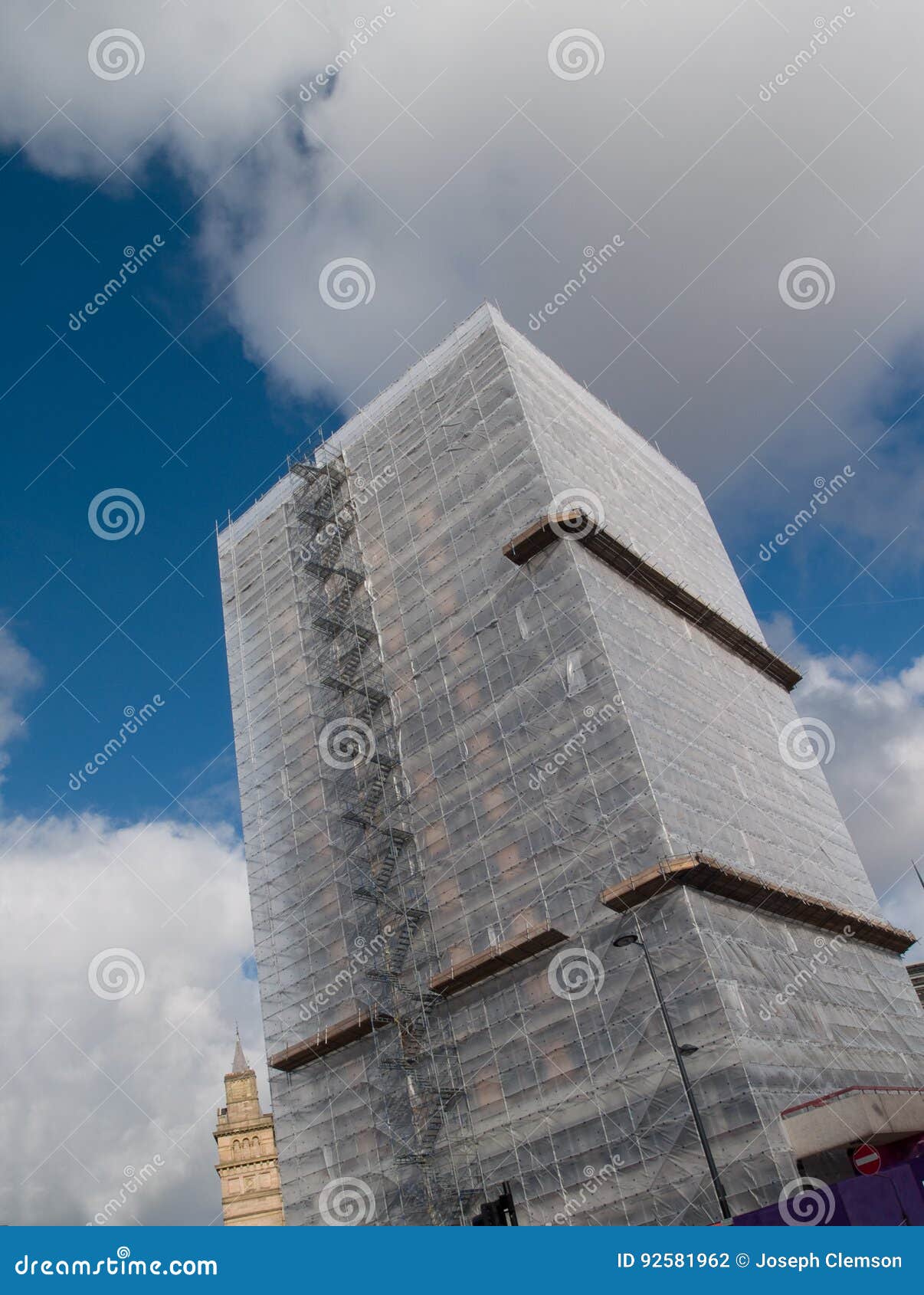 Scaffolding Shroud on Building Stock Photo - Image of covered ...