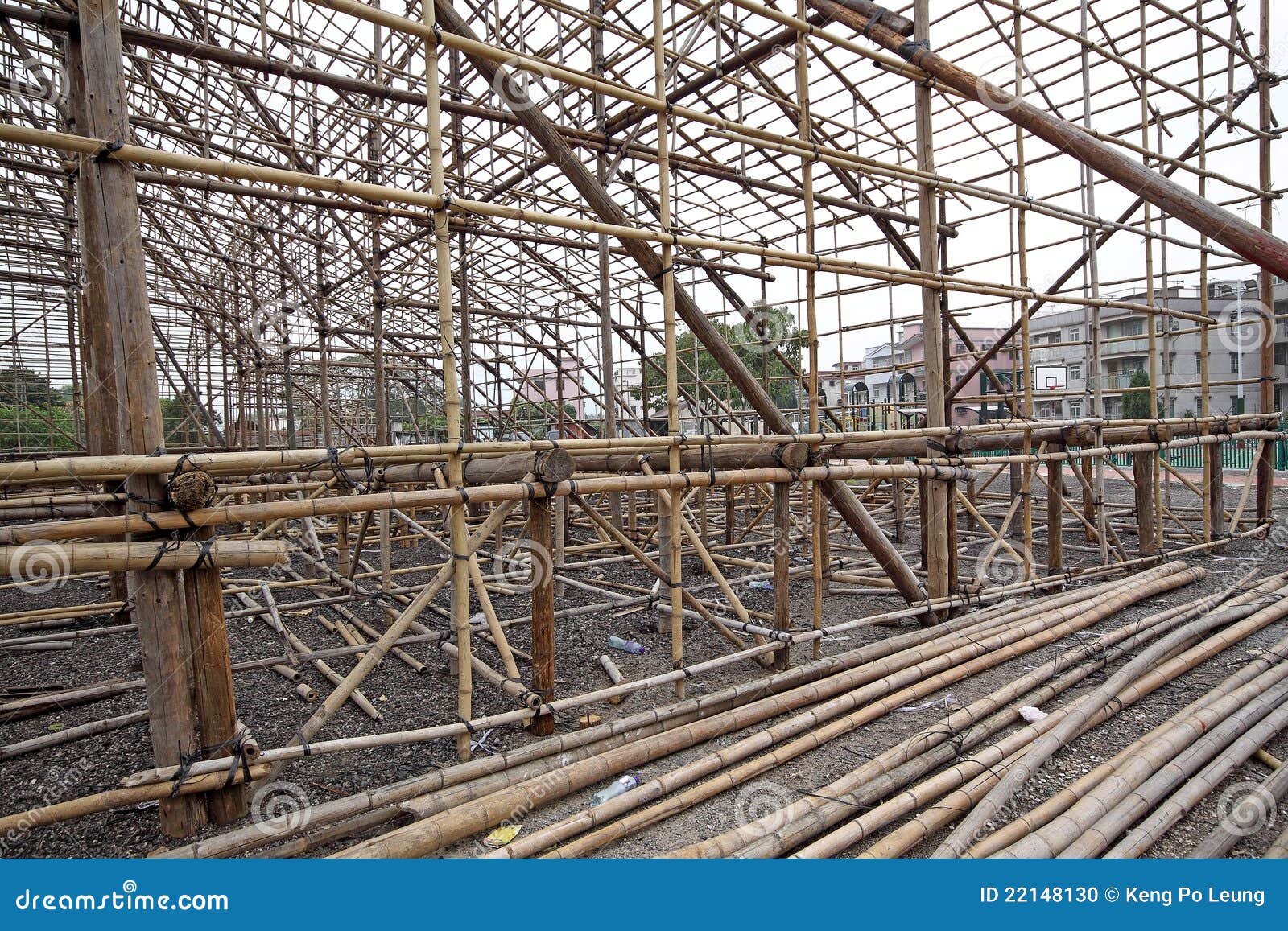 Scaffolding Stage stock photo. Image of china, bamboo - 22148130