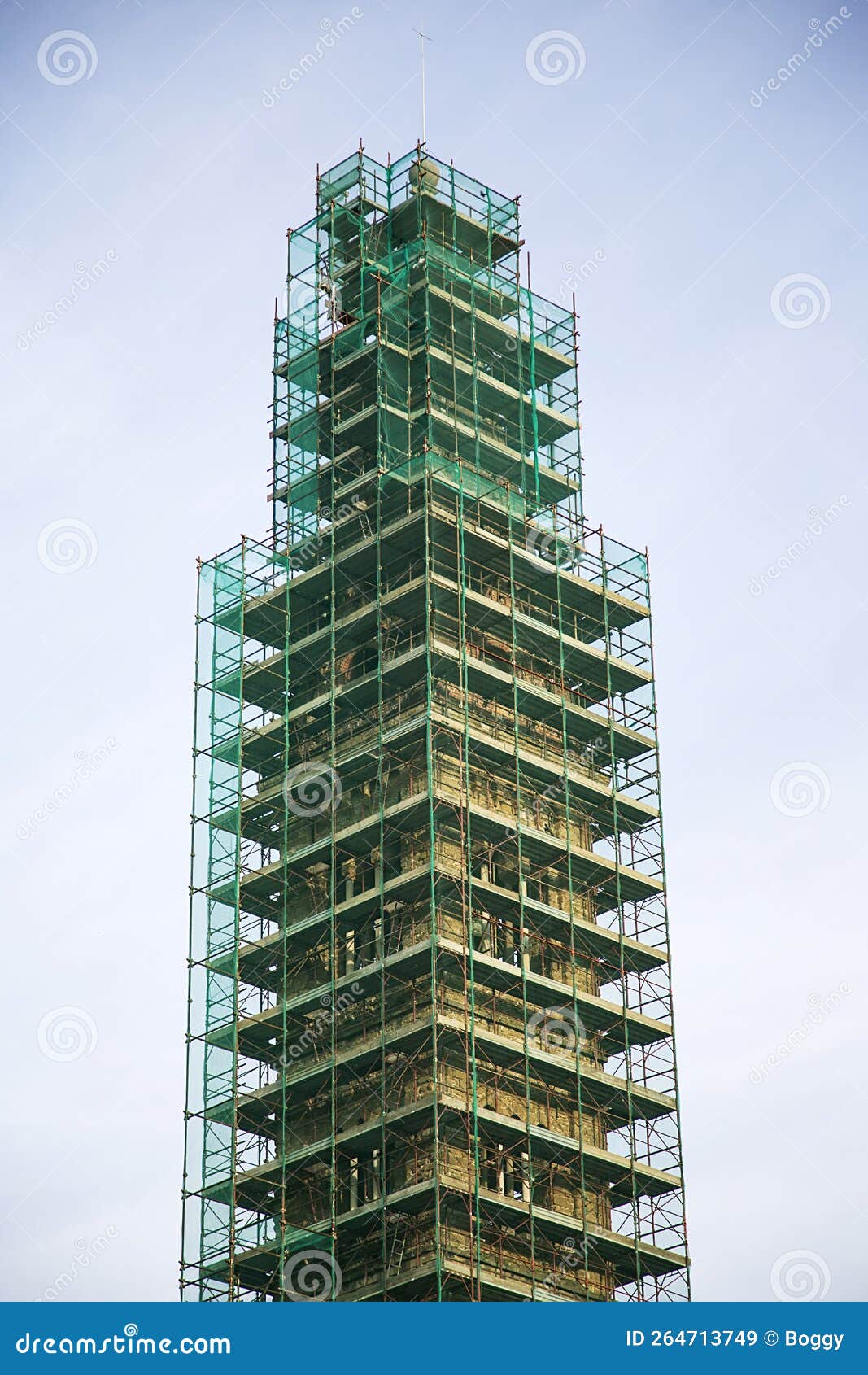 Scaffolding Steeple on the Building Stock Image - Image of vertical ...