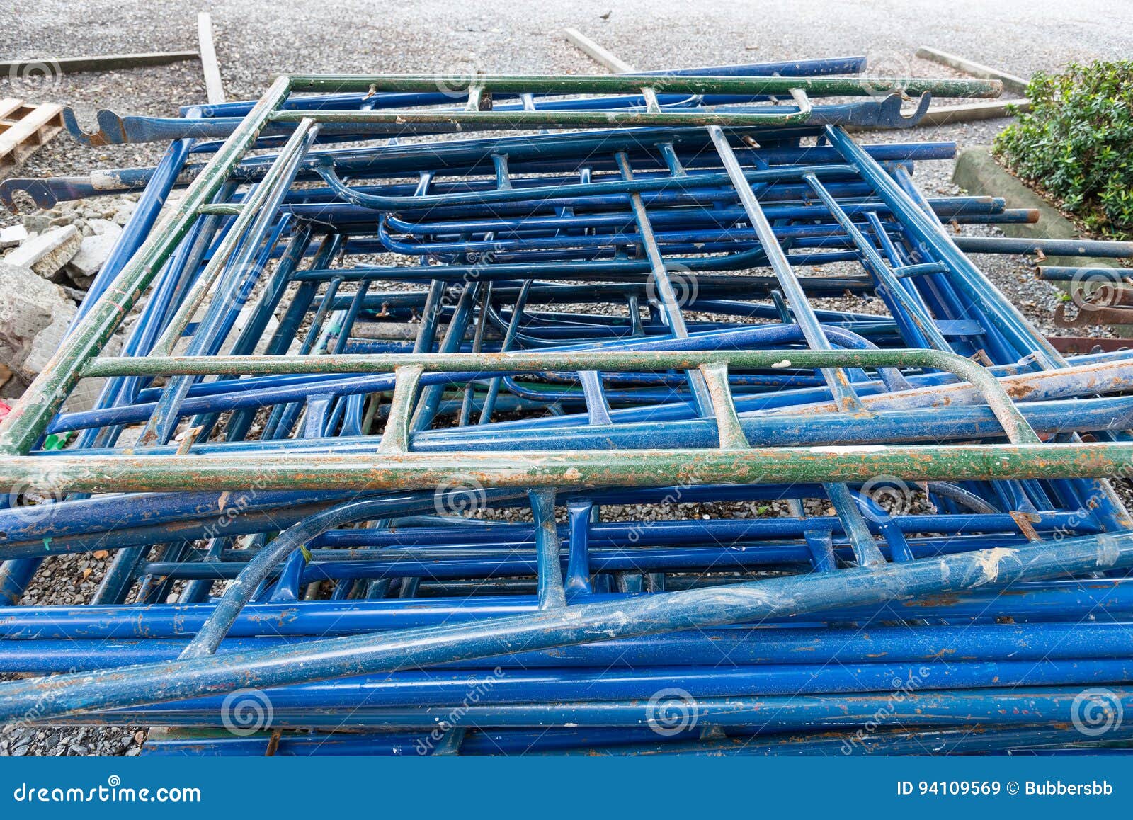 Scaffolding Storage in the Construction Site, Scaffolding Element ...