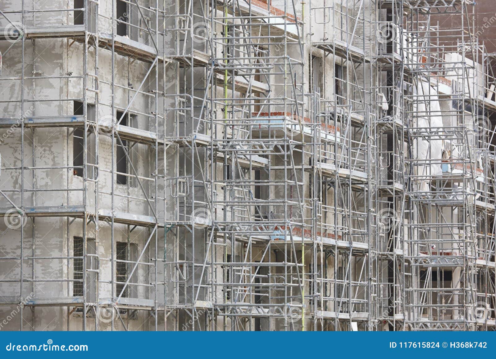 Scaffolding Structure on a Building. Construction Architecture I Stock ...