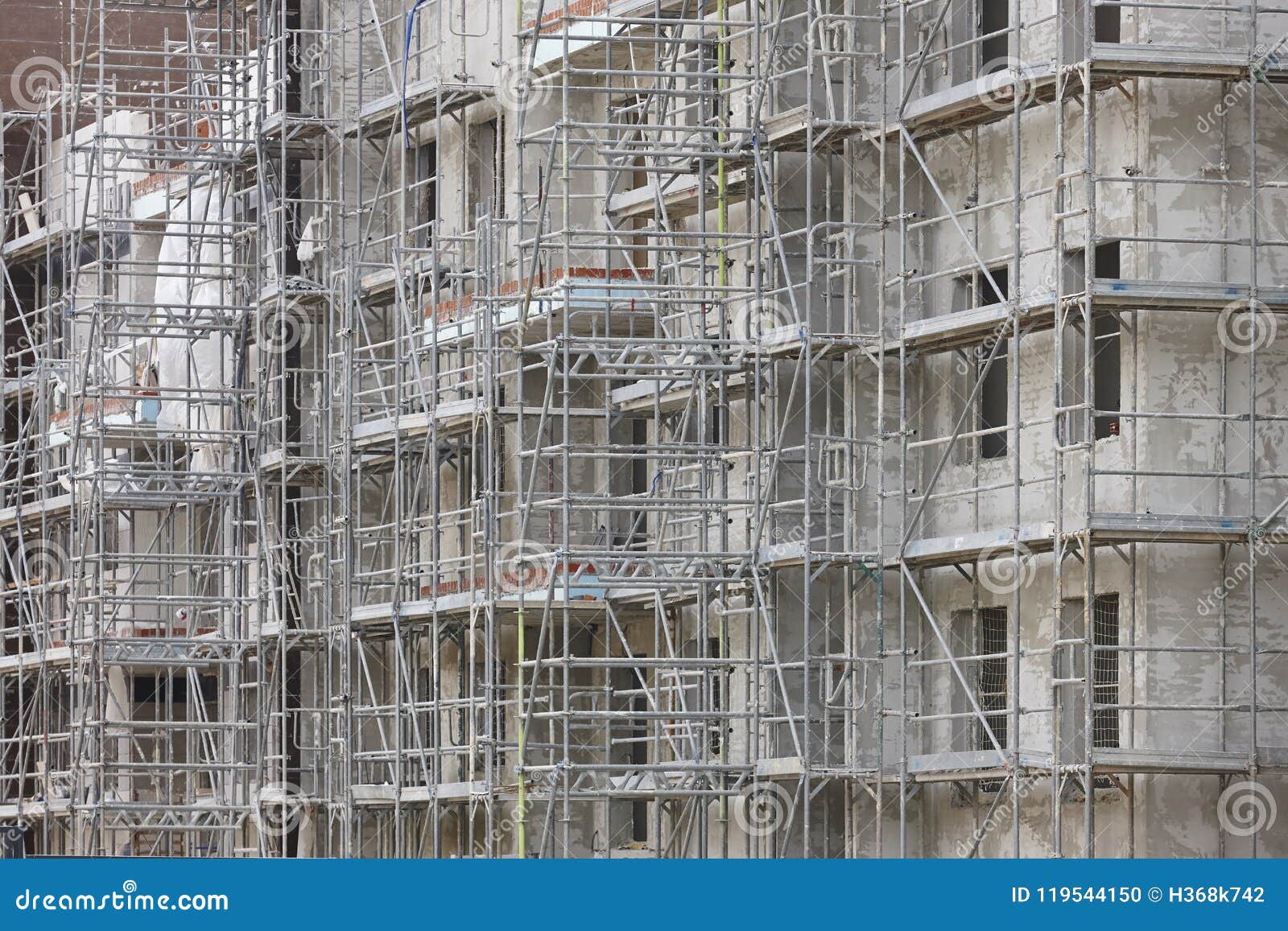 Scaffolding Structure on a Building. Construction Architecture I Stock ...