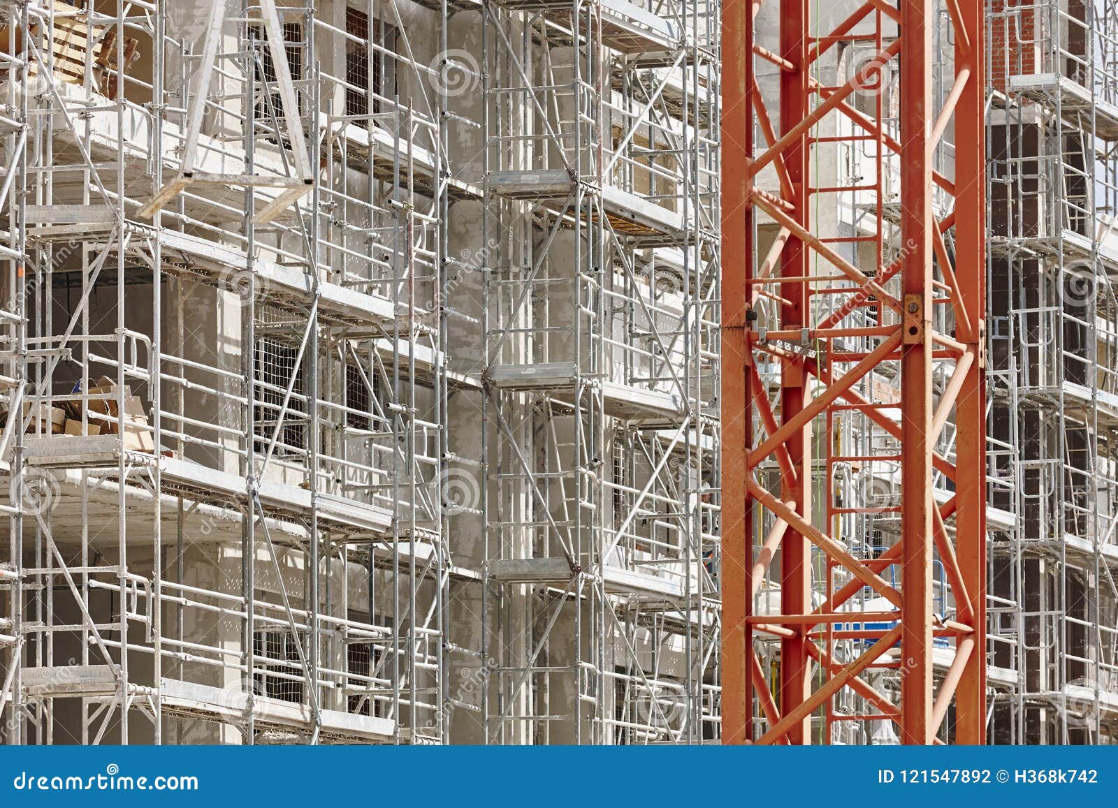 Scaffolding Structure on a Building. Construction Architecture I Stock ...