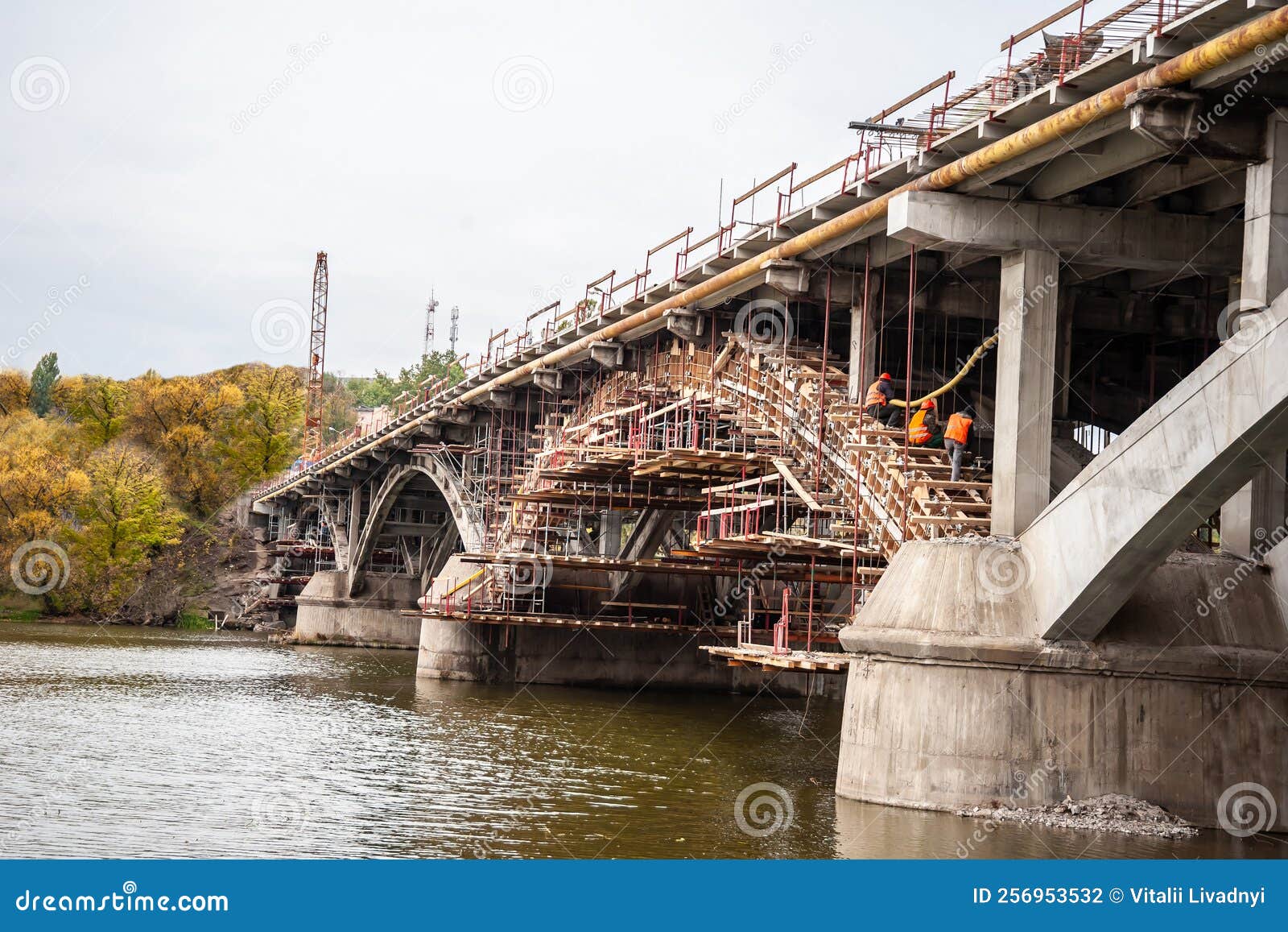 Scaffolding with a Support System of Beams Stock Photo - Image of ...