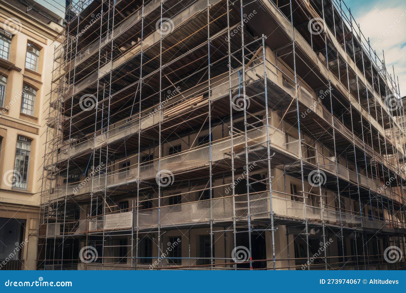 Scaffolding Surround a Building Under Construction Stock Image - Image ...