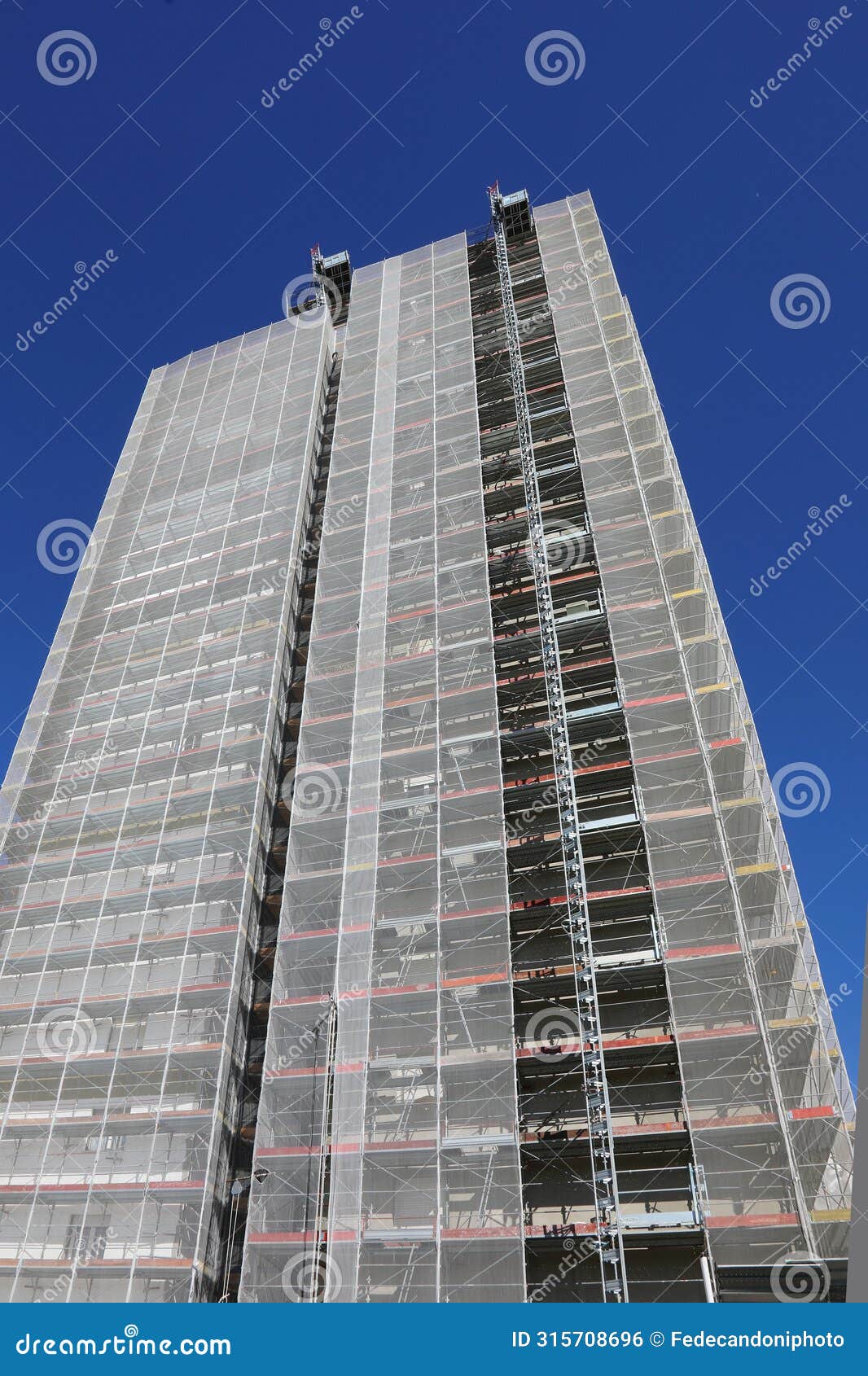 Scaffolding of the Tallest Skyscraper during Maintenance Work Stock ...