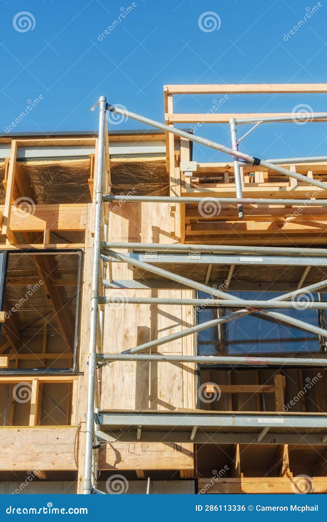 Detail of Scaffolding and Timber on a Construction Site Stock Photo ...