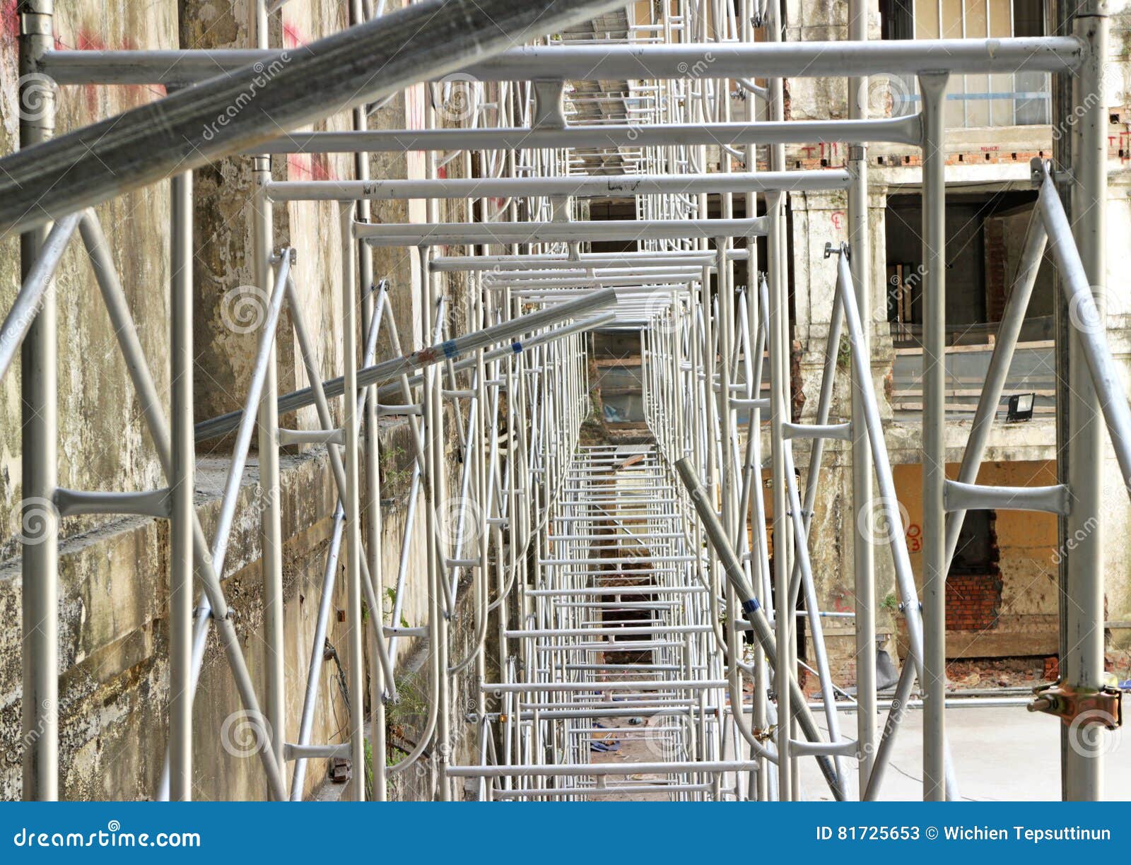 Scaffolding Using in Construction Site Stock Image - Image of assembly ...