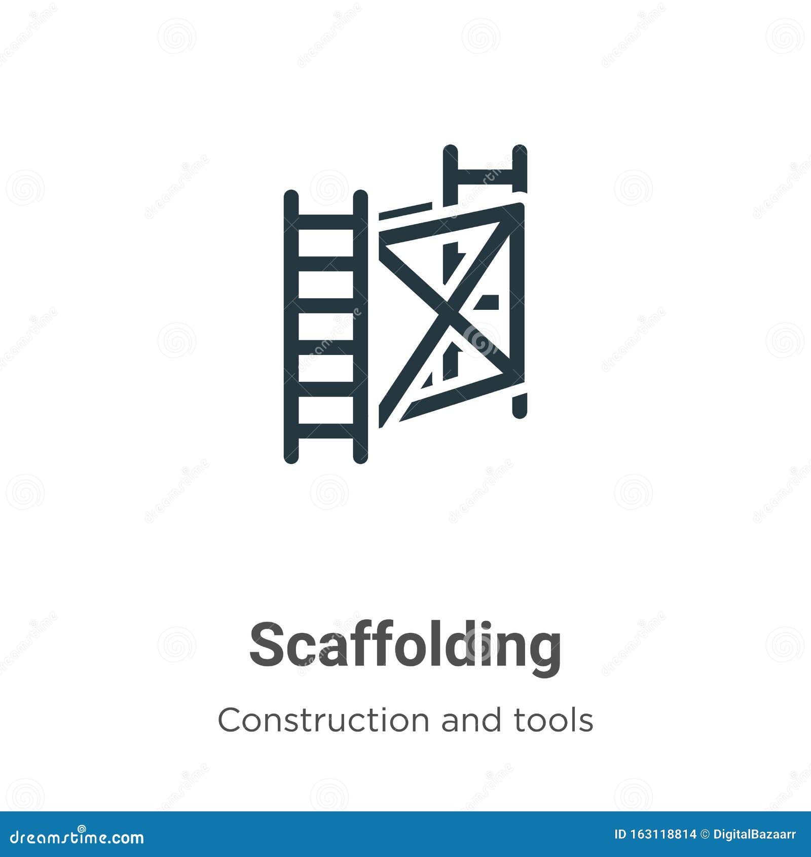 Scaffolding Vector Icon Isolated On Transparent Background, Scaffolding ...