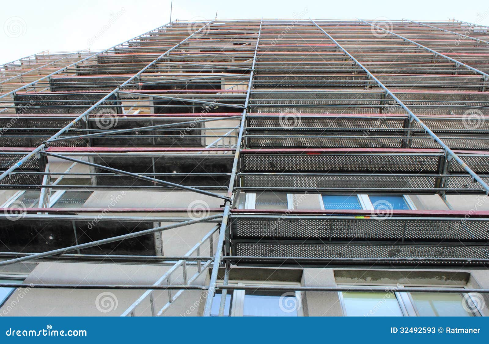 Scaffolding in a Very Large Construction Site Stock Image - Image of ...