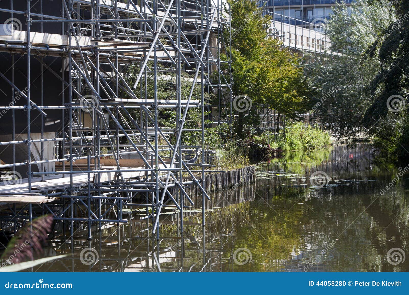Scaffolding in water stock photo. Image of building, material - 44058280
