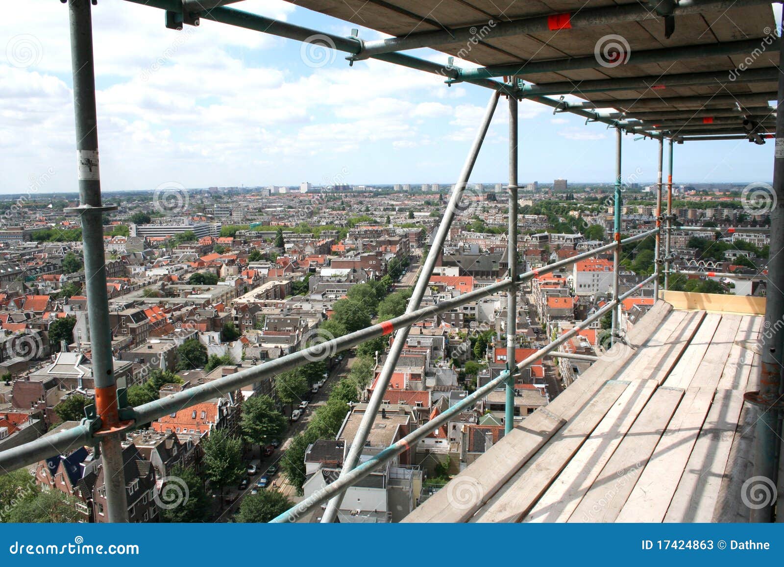 Scaffolding Wester Tower Amsterdam Stock Image - Image of roofs ...