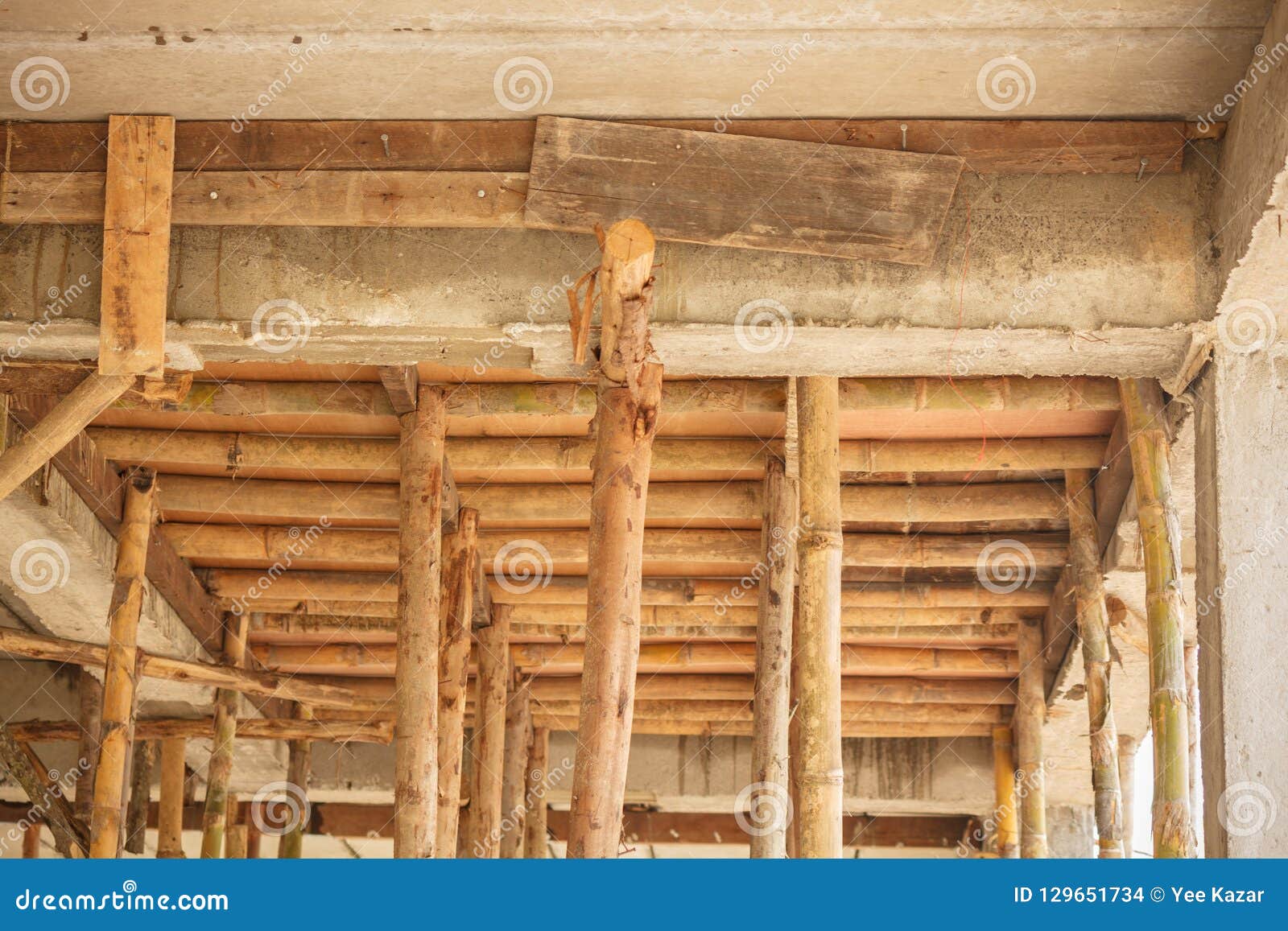Scaffolding Wood for Small Building Construction Stock Photo - Image of ...