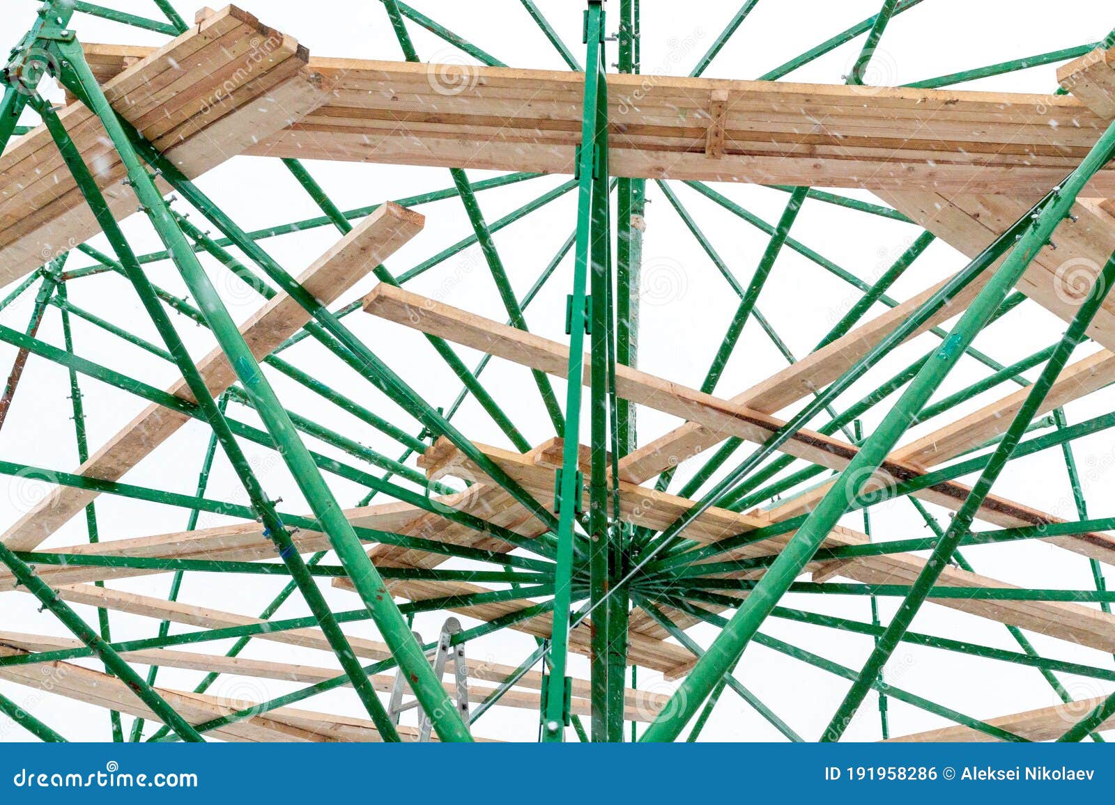 Scaffolding with a Wooden Deck in the Form of a Standing Platform As a ...