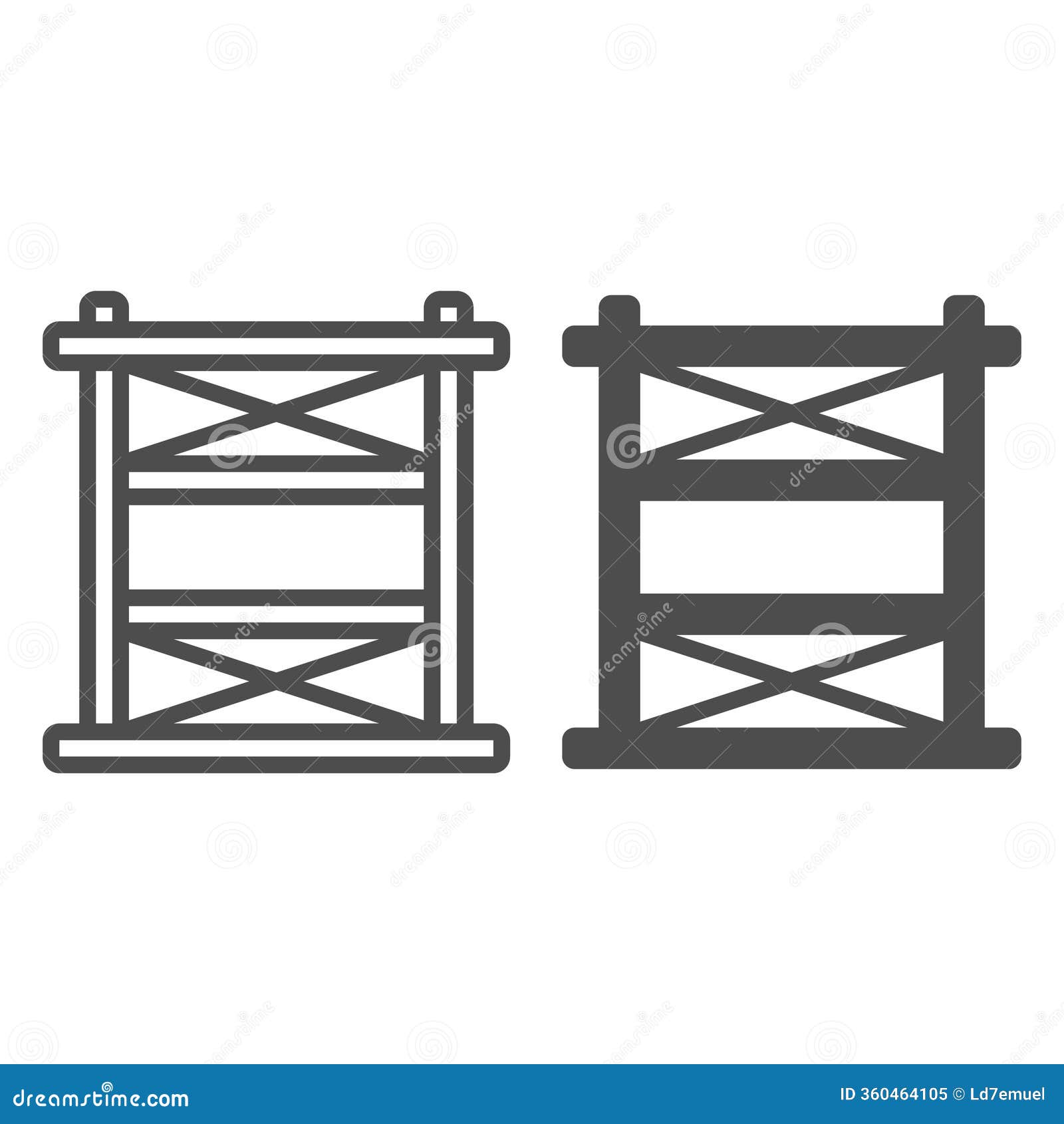 Scaffolding Line Icons Collection. Platform, Support, Construction ...