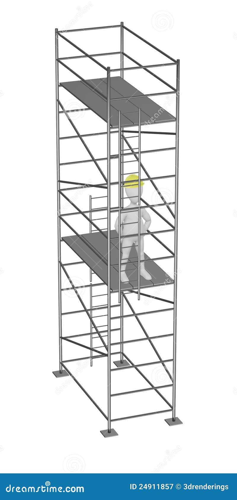 Scaffolding With A Worker On Them Cartoon Vector | CartoonDealer.com ...