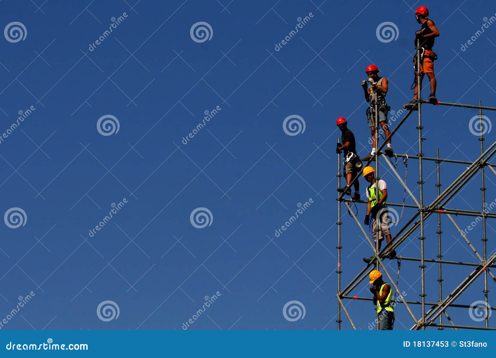 SCAFFOLDING WORKERS editorial stock photo. Image of work - 18137453
