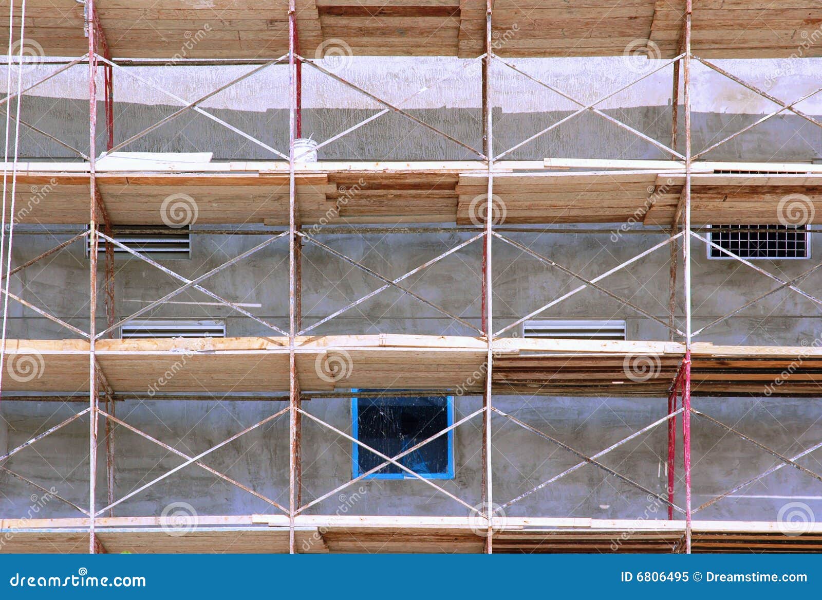 Scaffolds on building stock image. Image of construction - 6806495