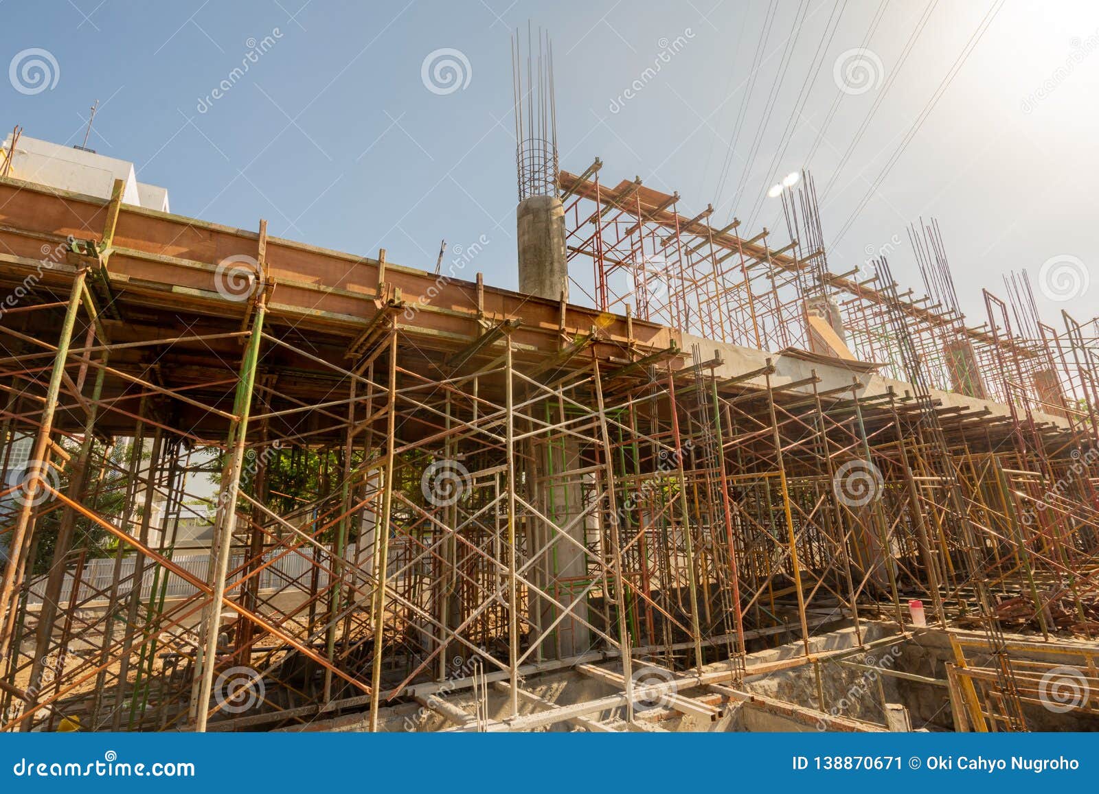 Scafolding and Construction Site Stock Image - Image of ready, high ...