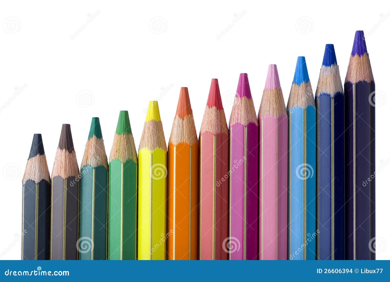 Scala Delle Matite Colorate Fotografia Stock - Immagine di dritto ...