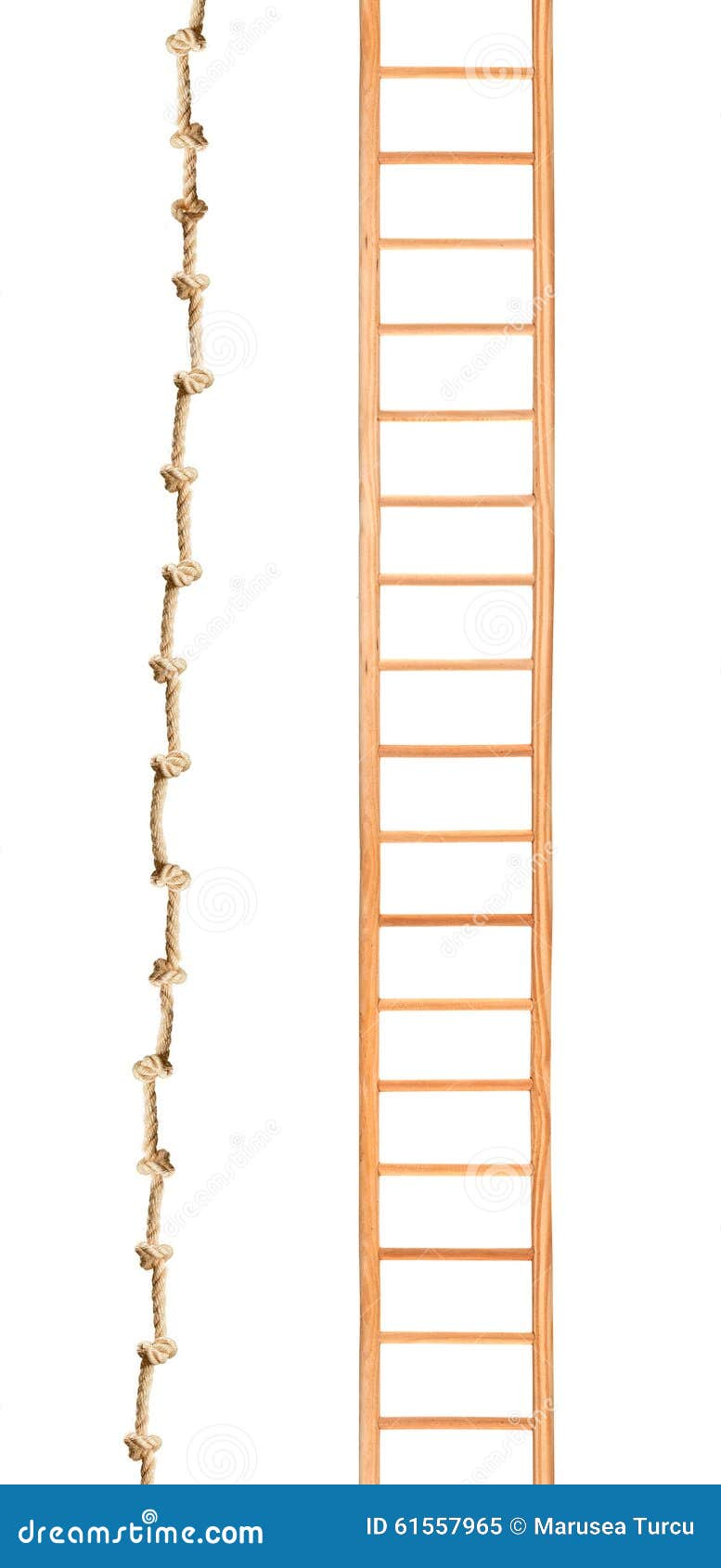 Scala Di Legno Con La Corda Immagine Stock - Immagine di aumento ...