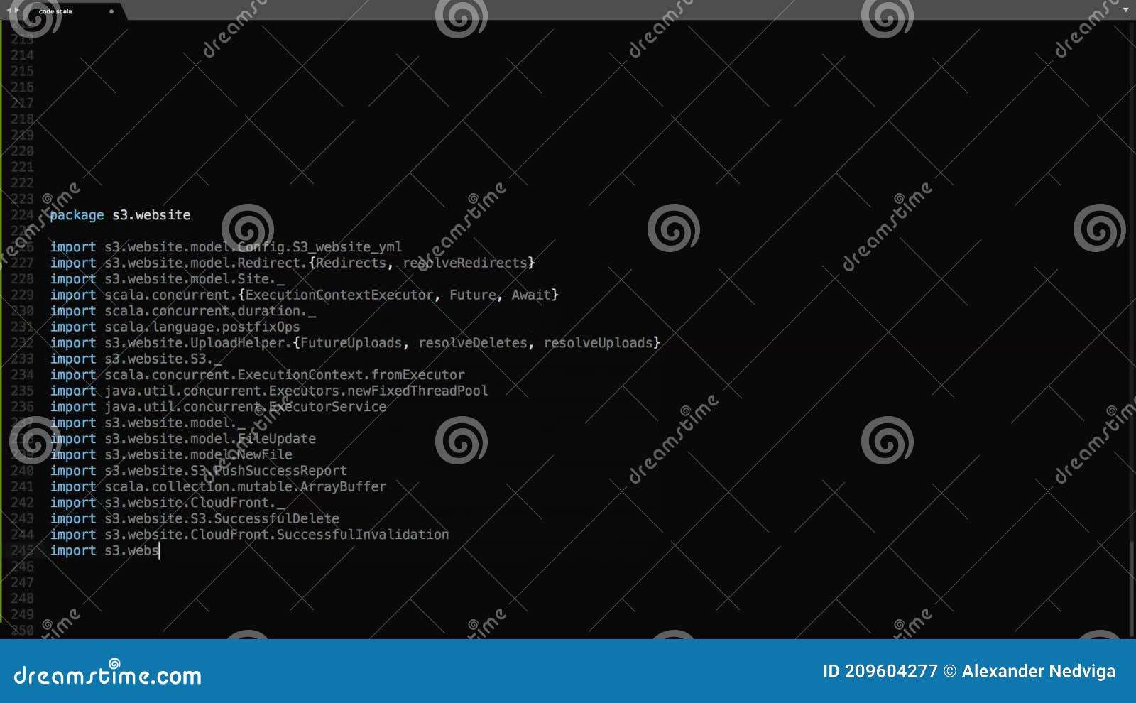 Scala Programming Language Source Code Typing Effect Scala Programmer Ticker Colored Commands