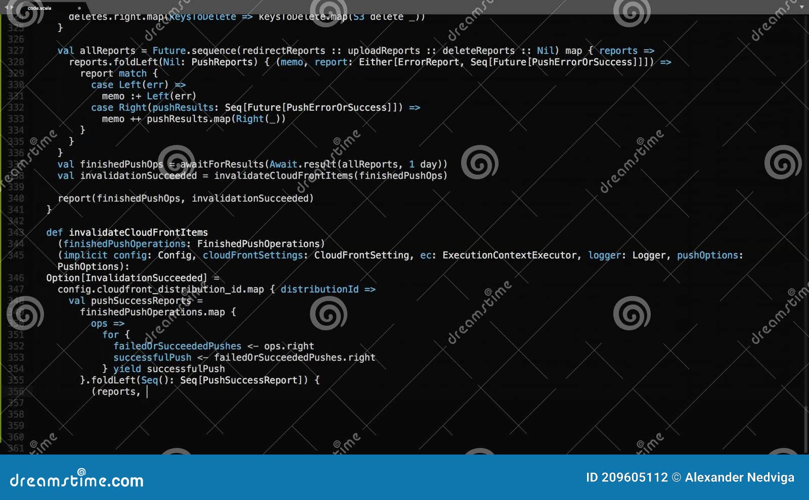Scala Programming Language Source Code Typing Effect Scala Programmer Ticker Colored Commands