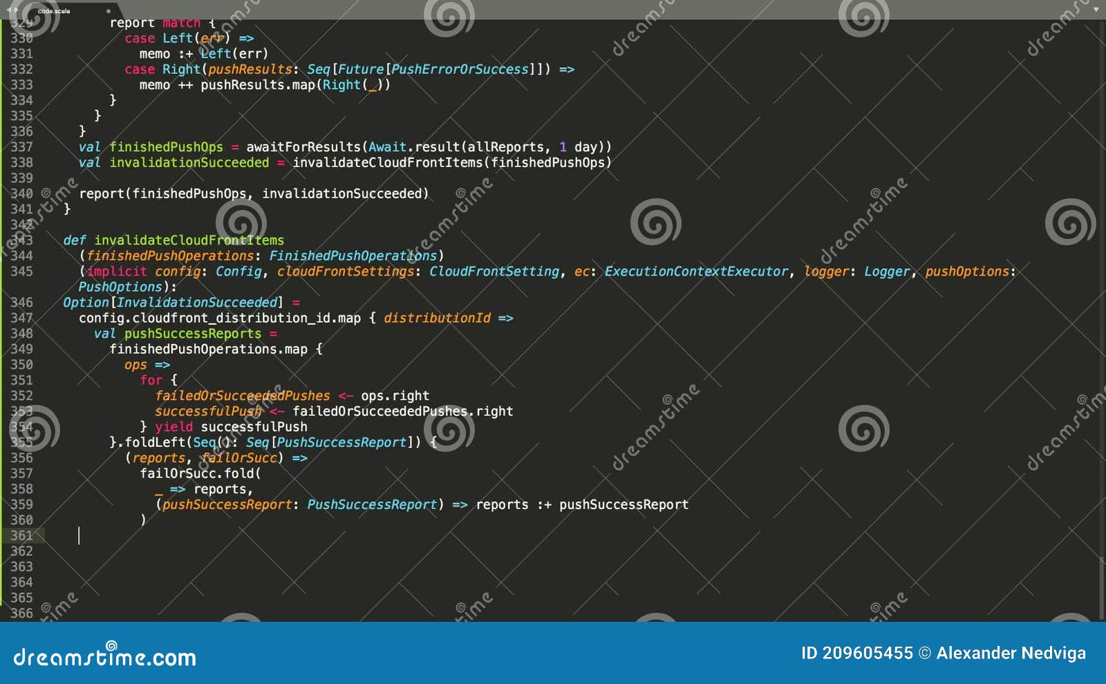 Scala Programming Language Source Code Typing Effect Scala Programmer Ticker Colored Commands
