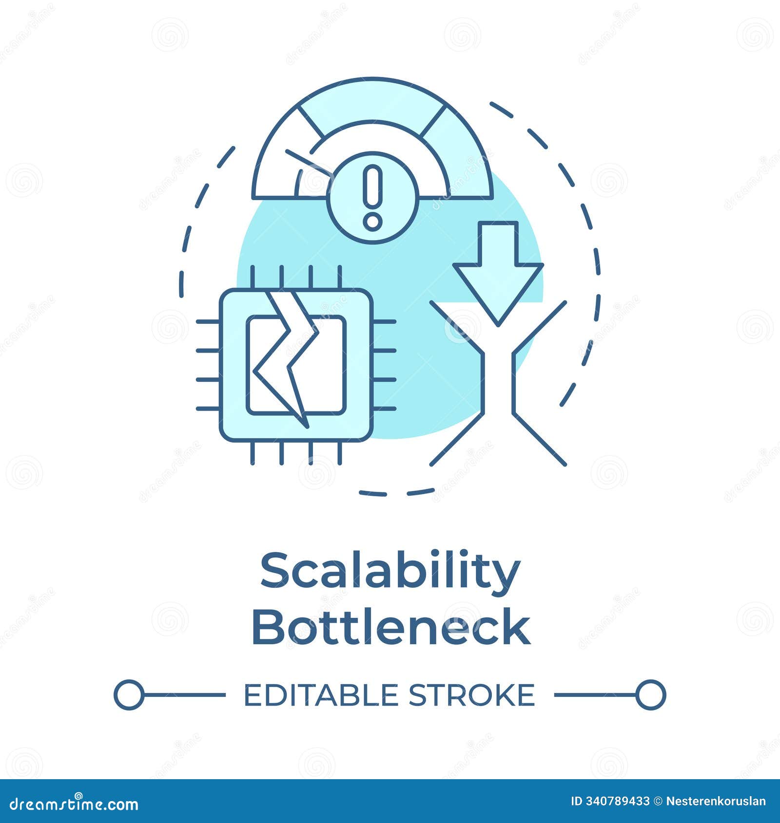 Bottleneck Icon For Web, Linear Design Vector Illustration ...