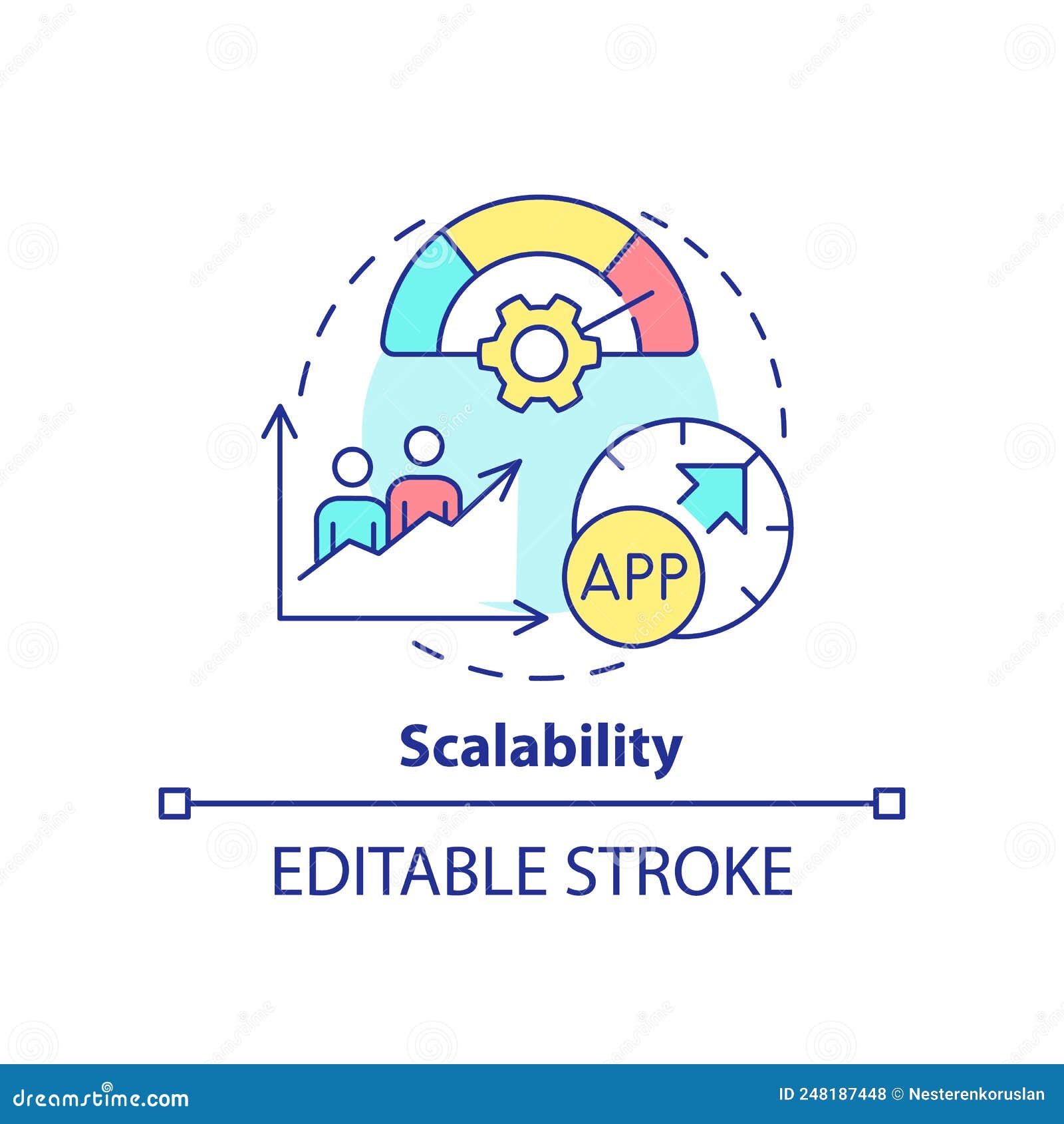 Scalability concept icon stock vector. Illustration of logo - 248187448