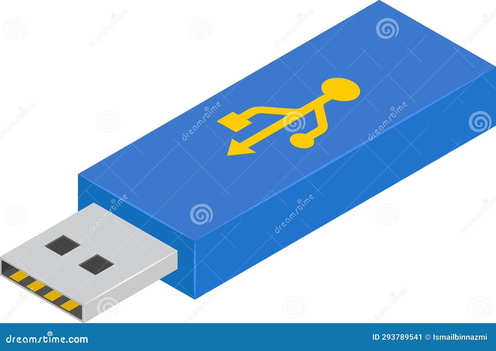 (scalable Blue Usb Stick on White Isolated Background Converted .eps ...