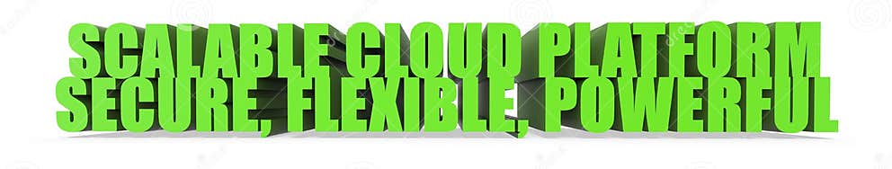 Scalable Cloud Platform Secure Flexible Powerful, 3d Text Stock ...