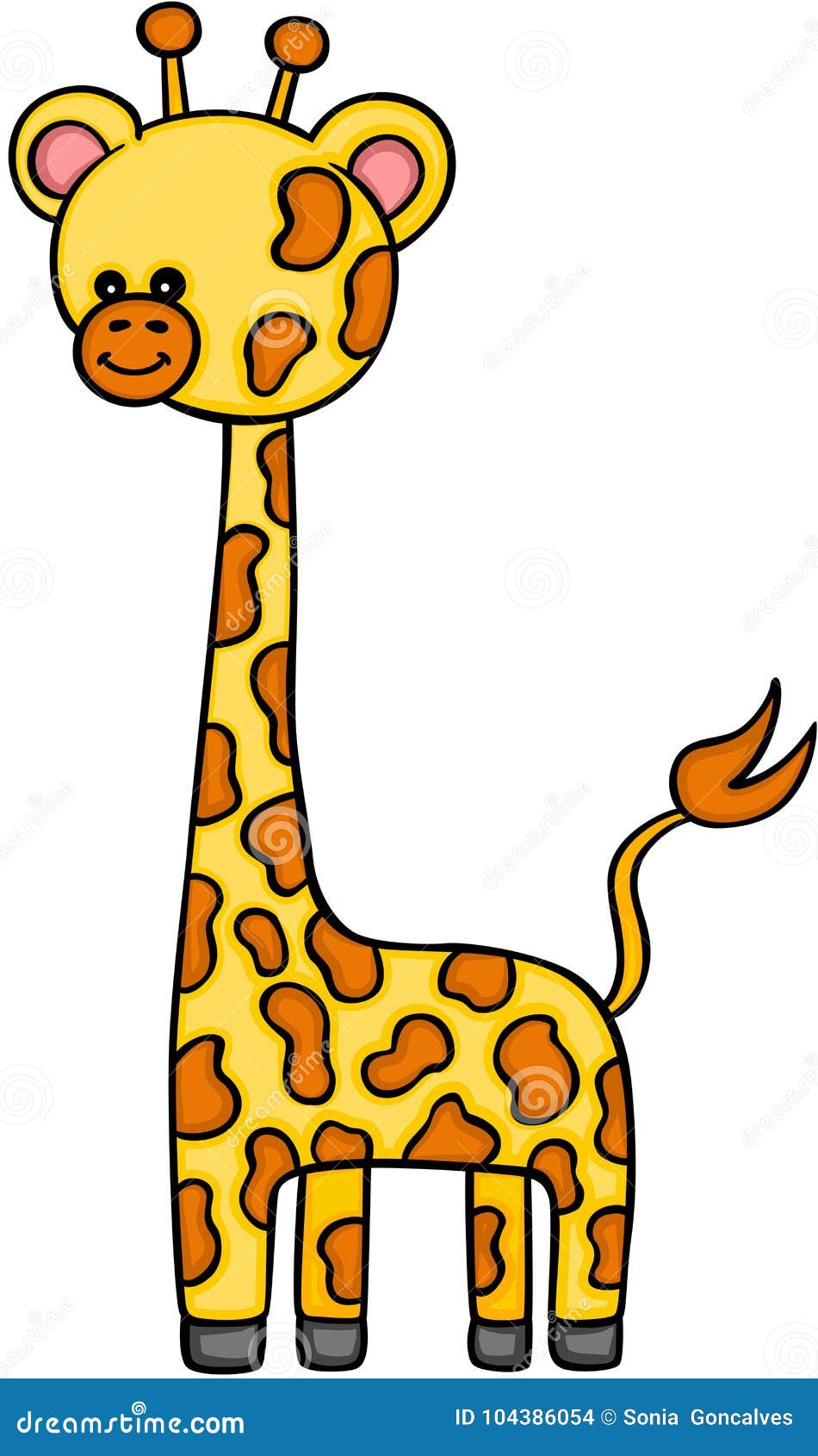 Cute happy giraffe stock vector. Illustration of mammal - 104386054
