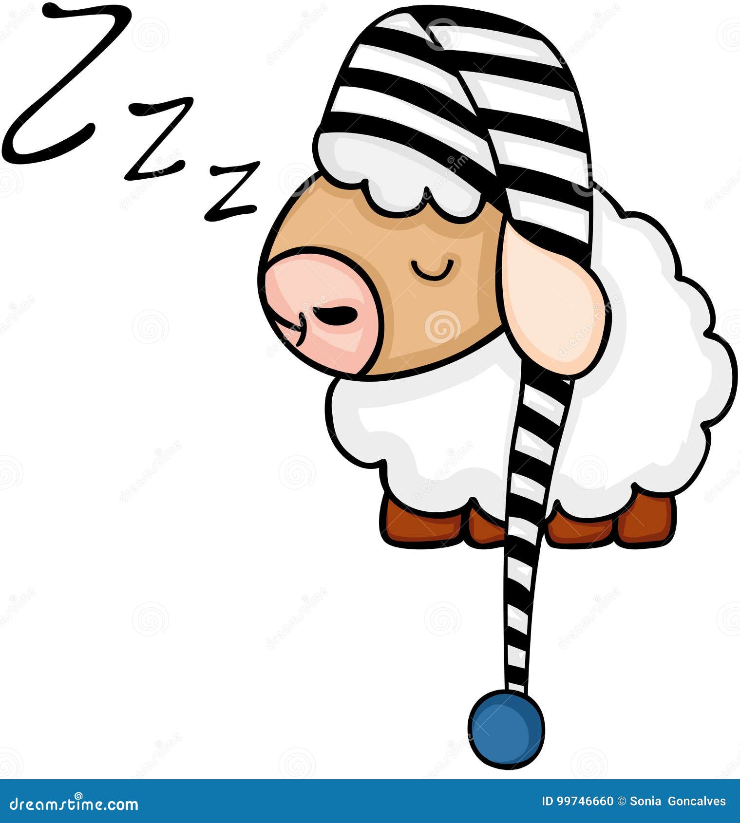 Cute sheep sleeping stock vector. Illustration of rural - 99746660