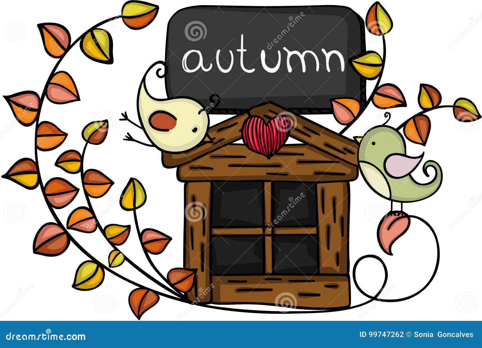 In Autumn, Birds Fly To Warm Lands, Schools, Cartoon Illustration ...