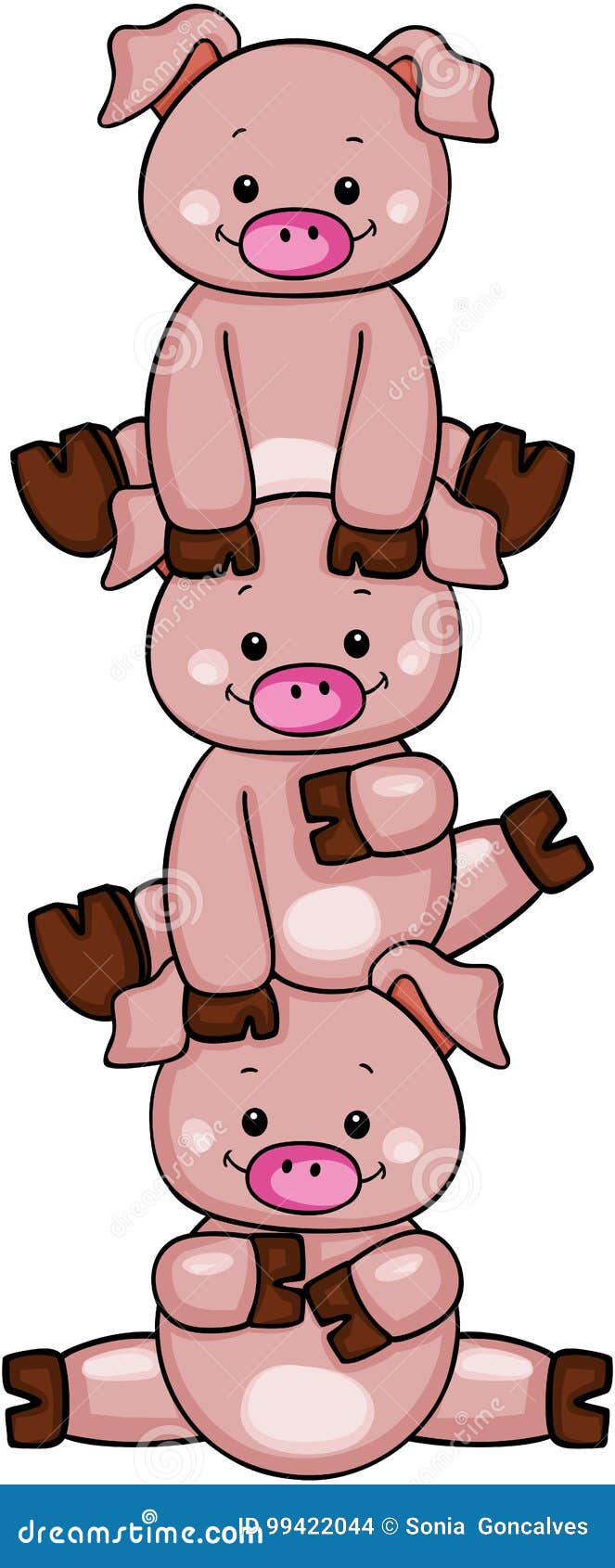 Stack of Three Little Piggies Stock Vector - Illustration of fairy, isolated: 99422044