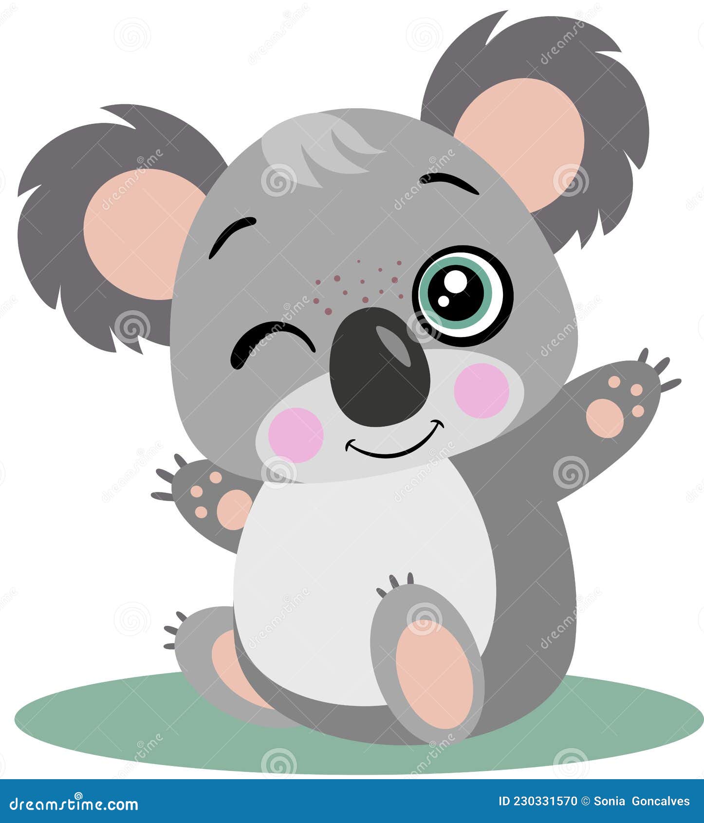 Adorable Koala Arboreal Australian Animal With Round Ears With Eucalypt ...