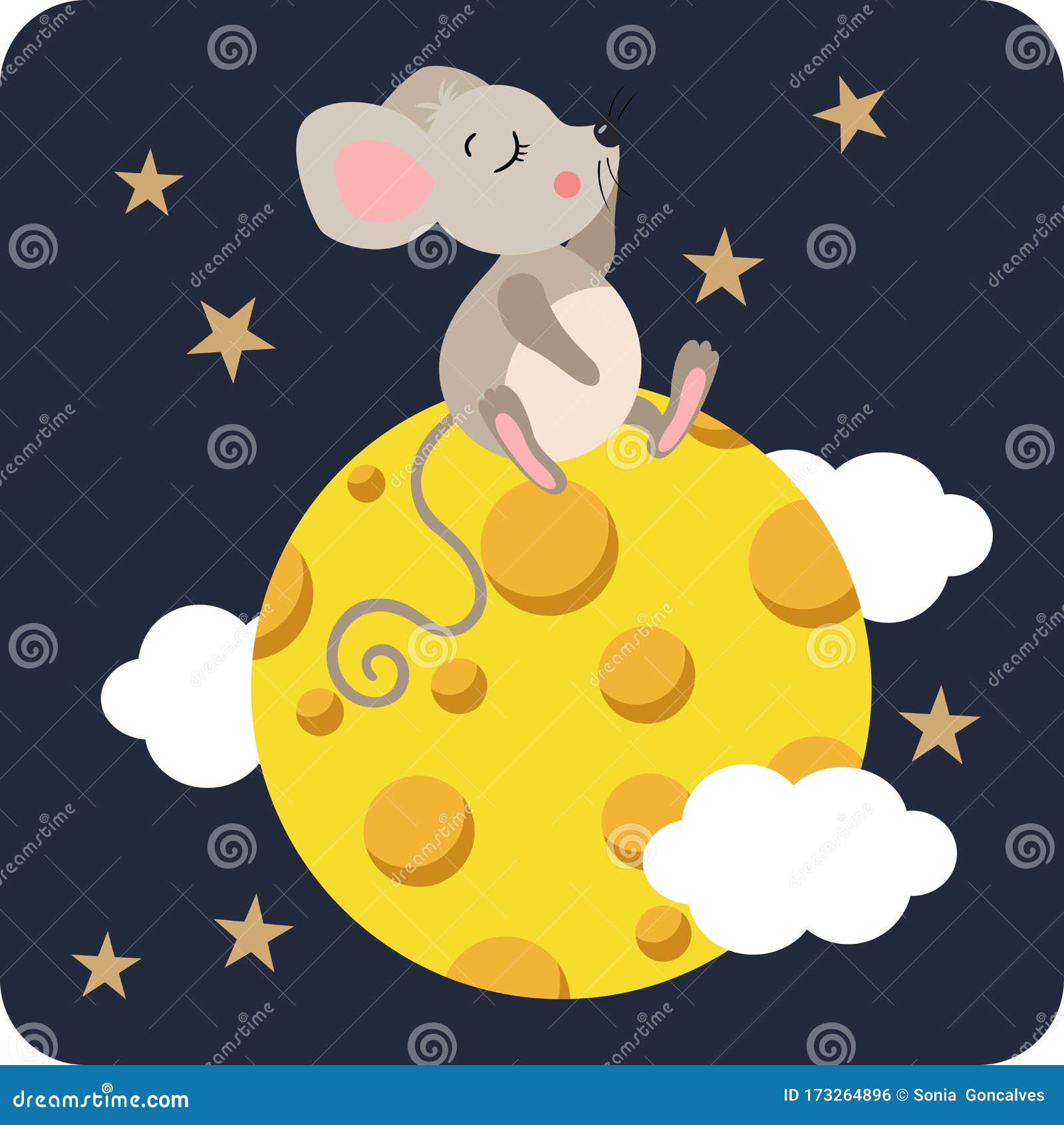Cheese Moon Vector Illustration | CartoonDealer.com #14022262