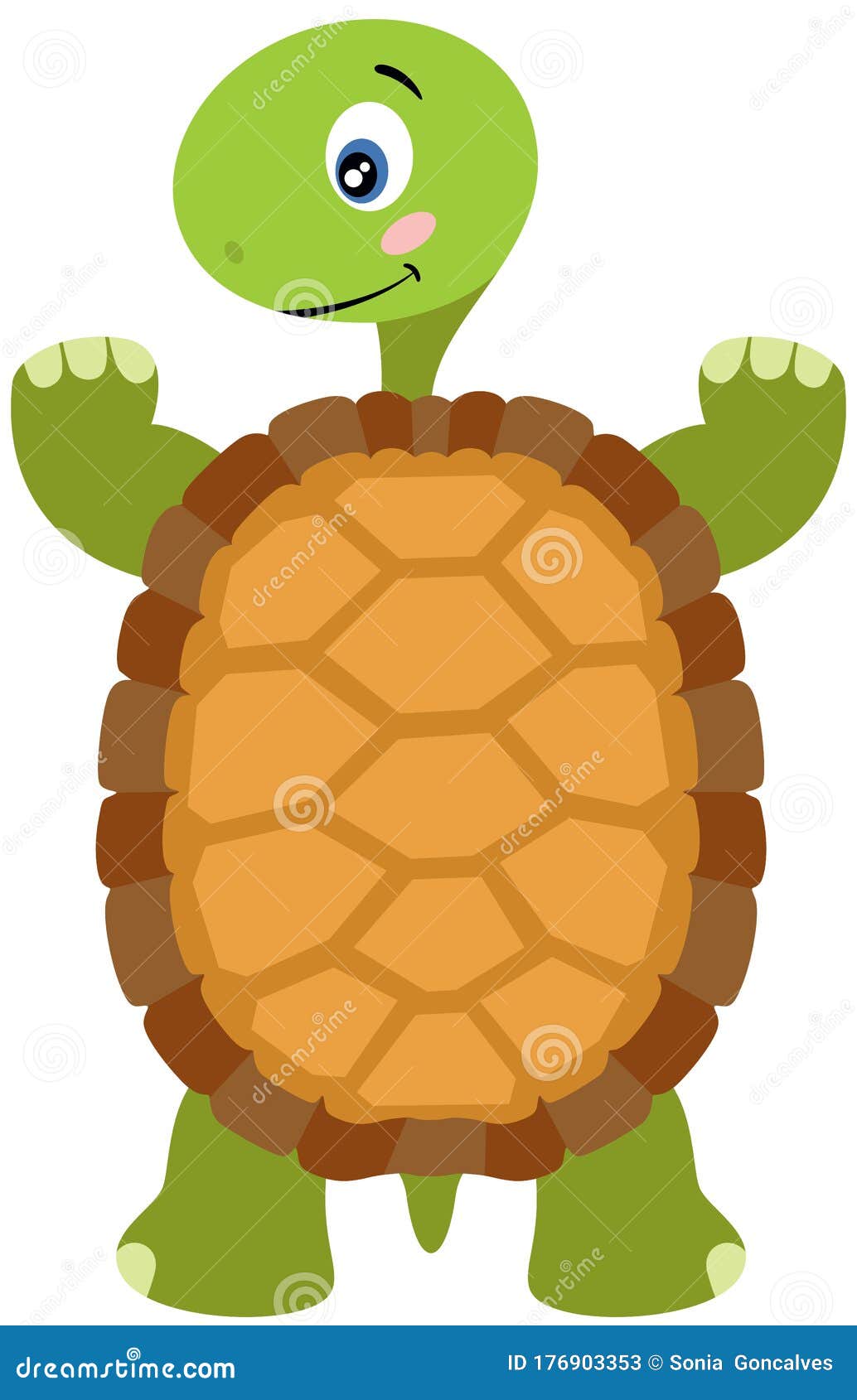 Friendly Turtle Isolated on White Stock Vector - Illustration of joyful ...