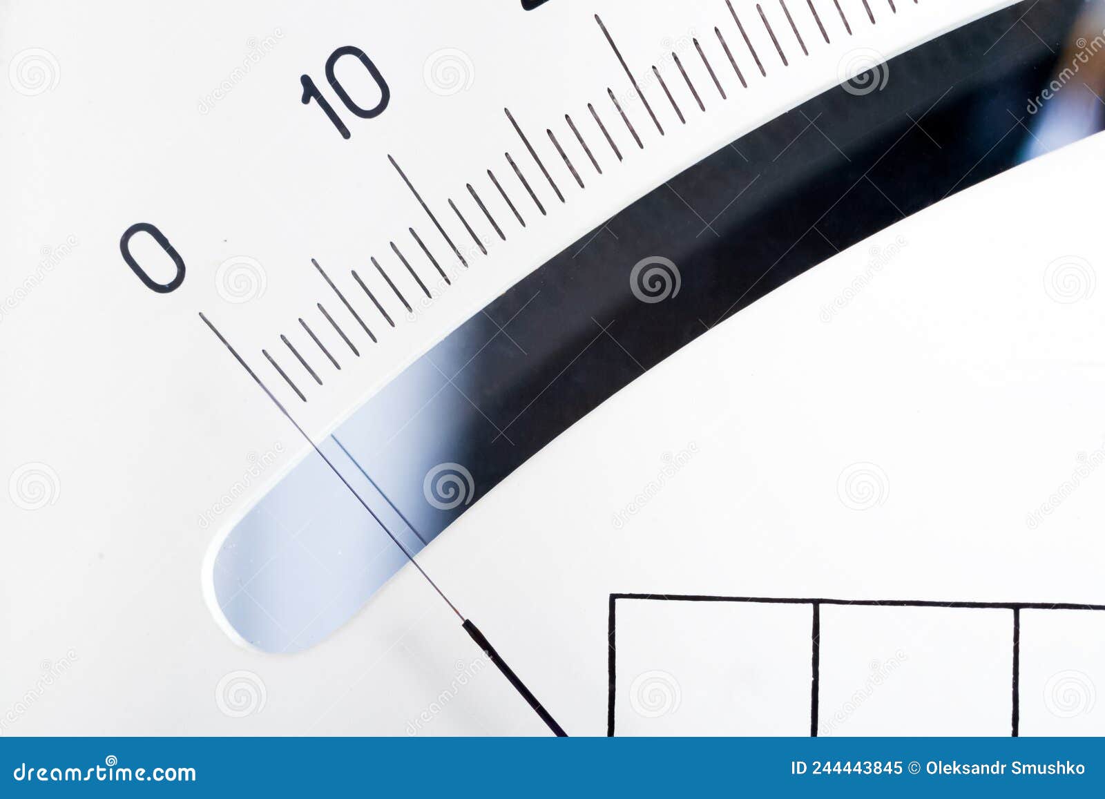 Scale with an Arrow on a White Background. Device for Measuring the ...
